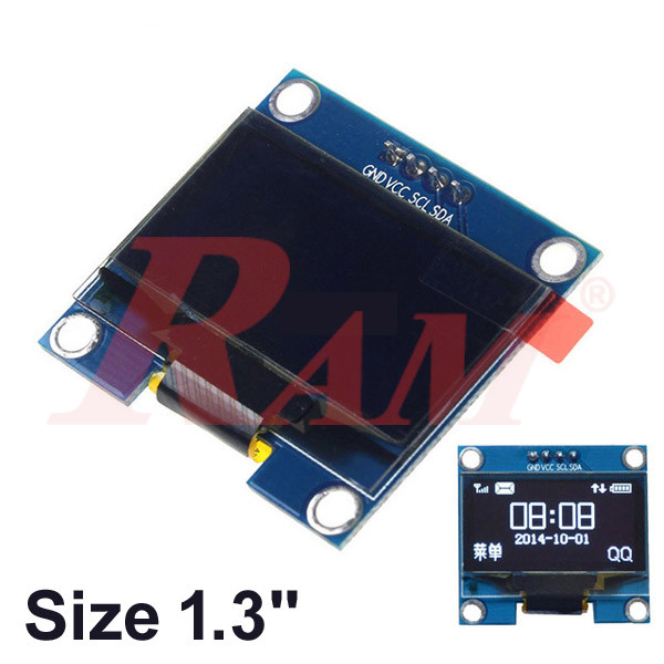 OLED 1.3" 4pin LCD Display Module I2C IIC Communicate | RAM Electronics ...